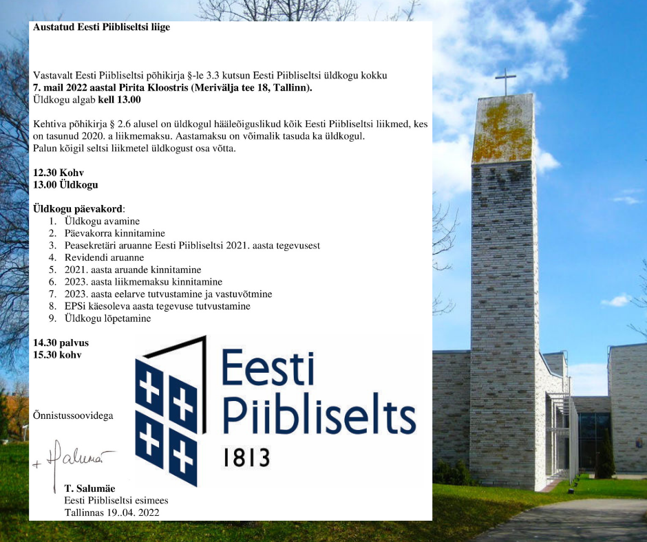 Eesti Piibliseltsi koduleht – Esileht